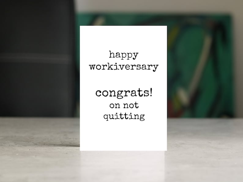 4x6, Work Anniversary Card, Download, Happy Workiversary, Funny ...