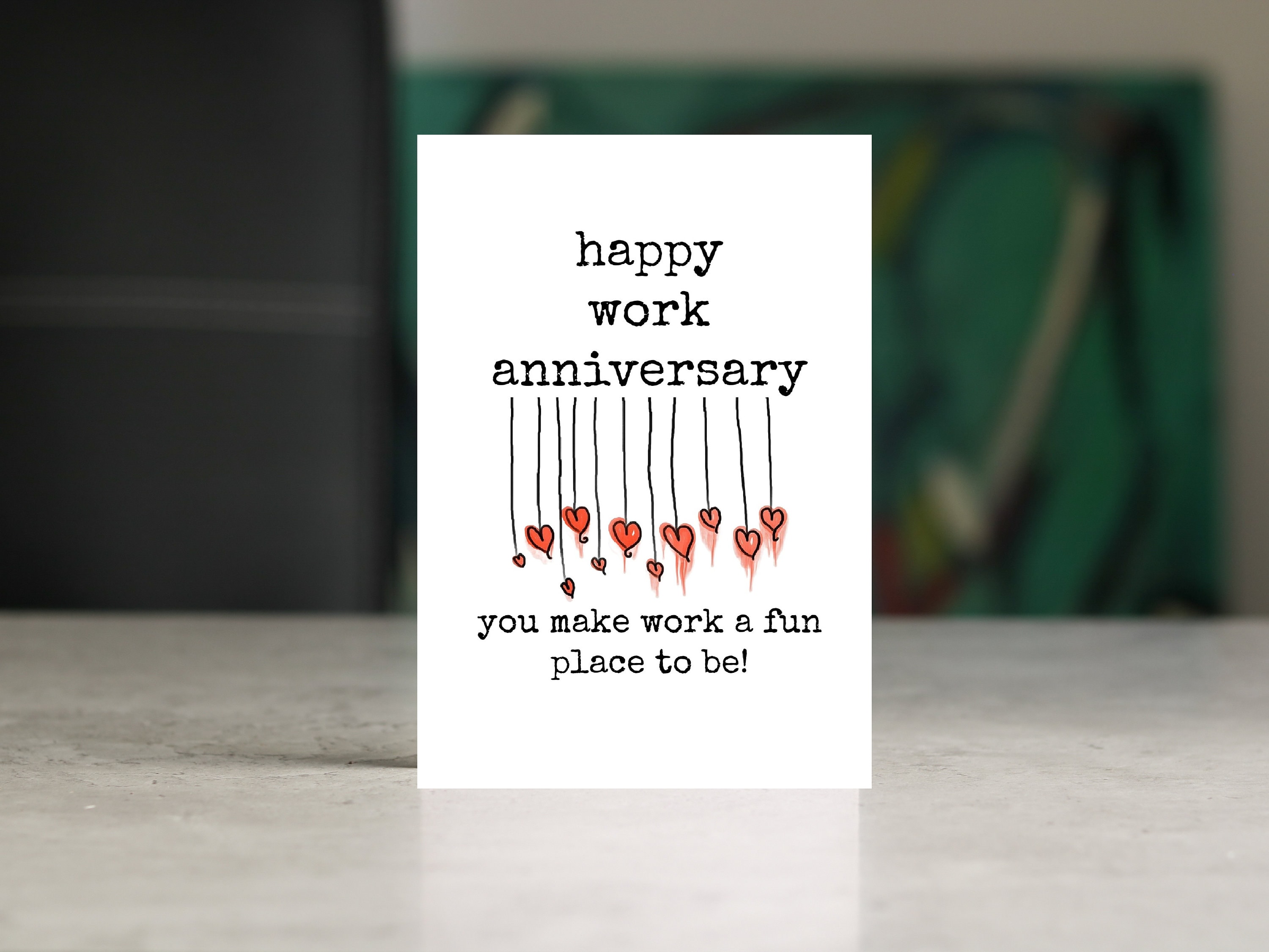 4x6, Work Anniversary Card, Download, Job Anniversary for Coworker ...