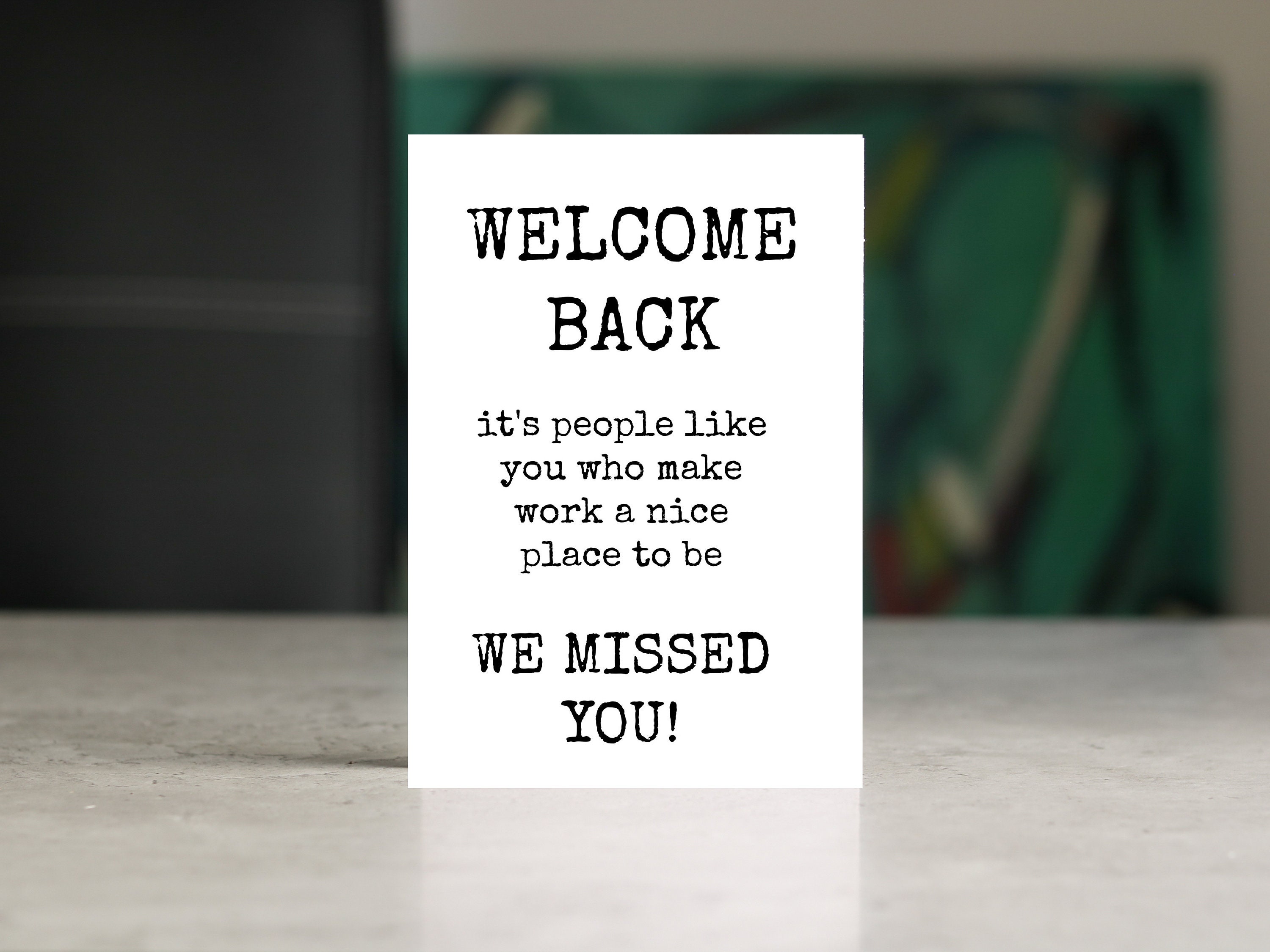 Welcome Back Card for Coworker, Boss, or Team (digital Download) - Etsy