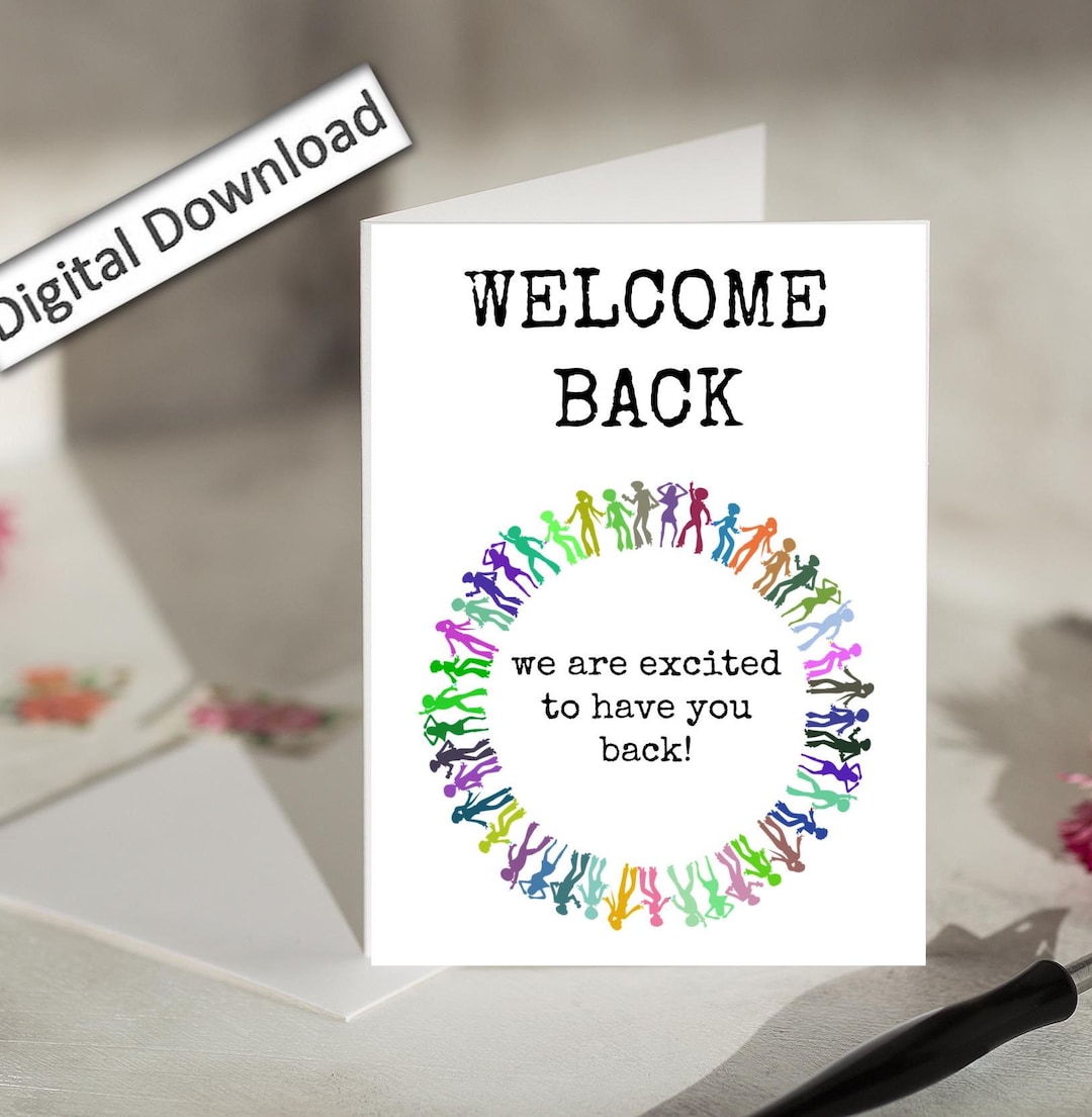 4x6, WELCOME BACK, Coworker, Boss, School, Work Bestie, Mate, Back to ...