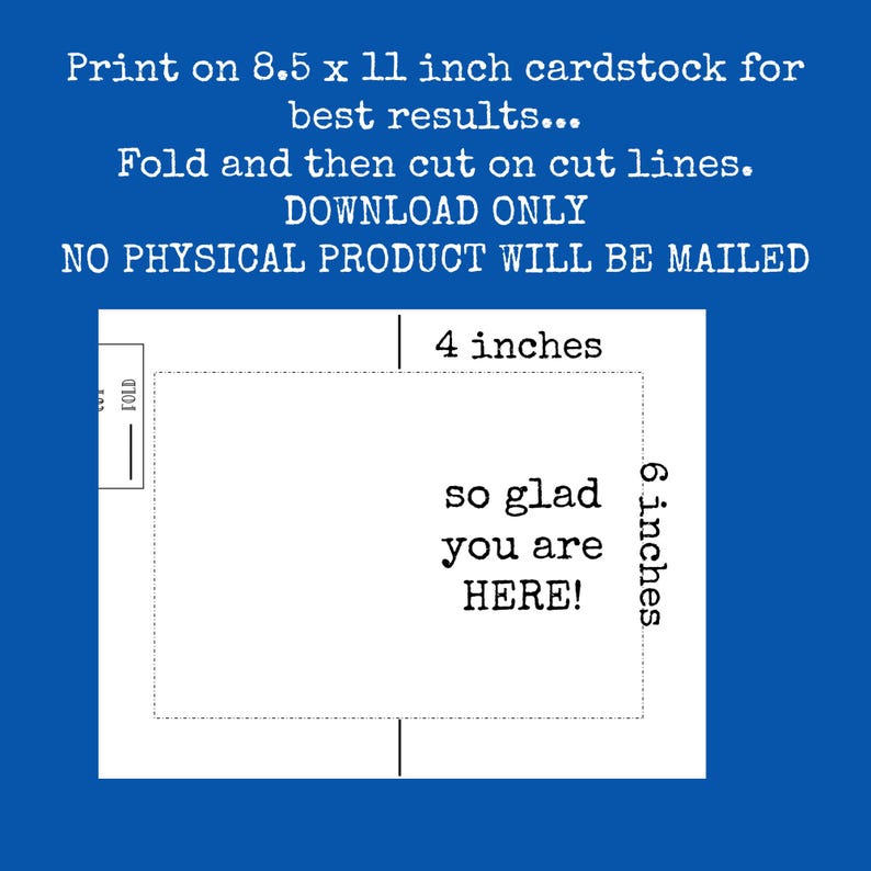 Printable Welcome New Employee: Minimalist Glad You Are Here (4x6) - Etsy