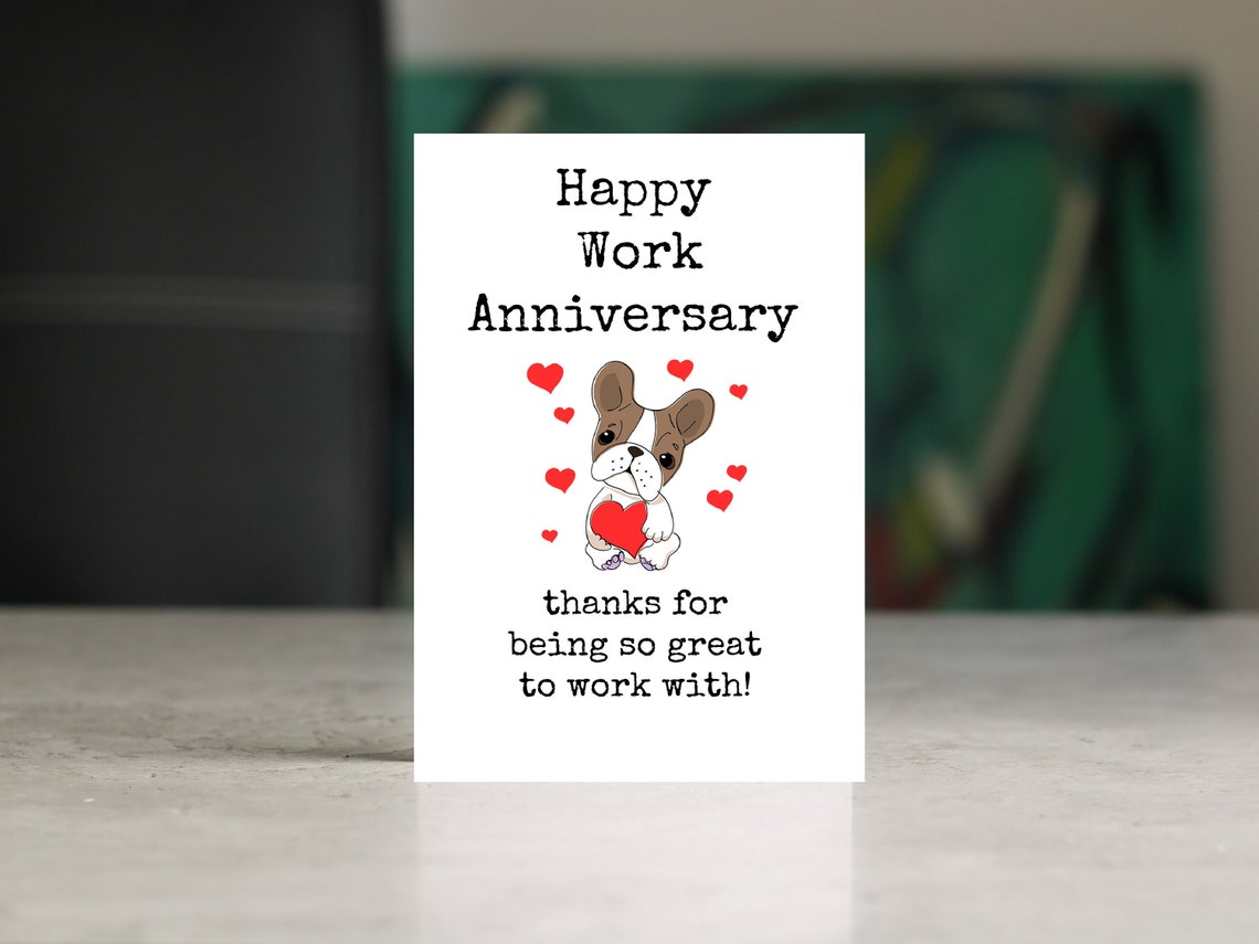 4x6, Work Anniversary Card, Download, Happy Work Anniversary, Cute ...