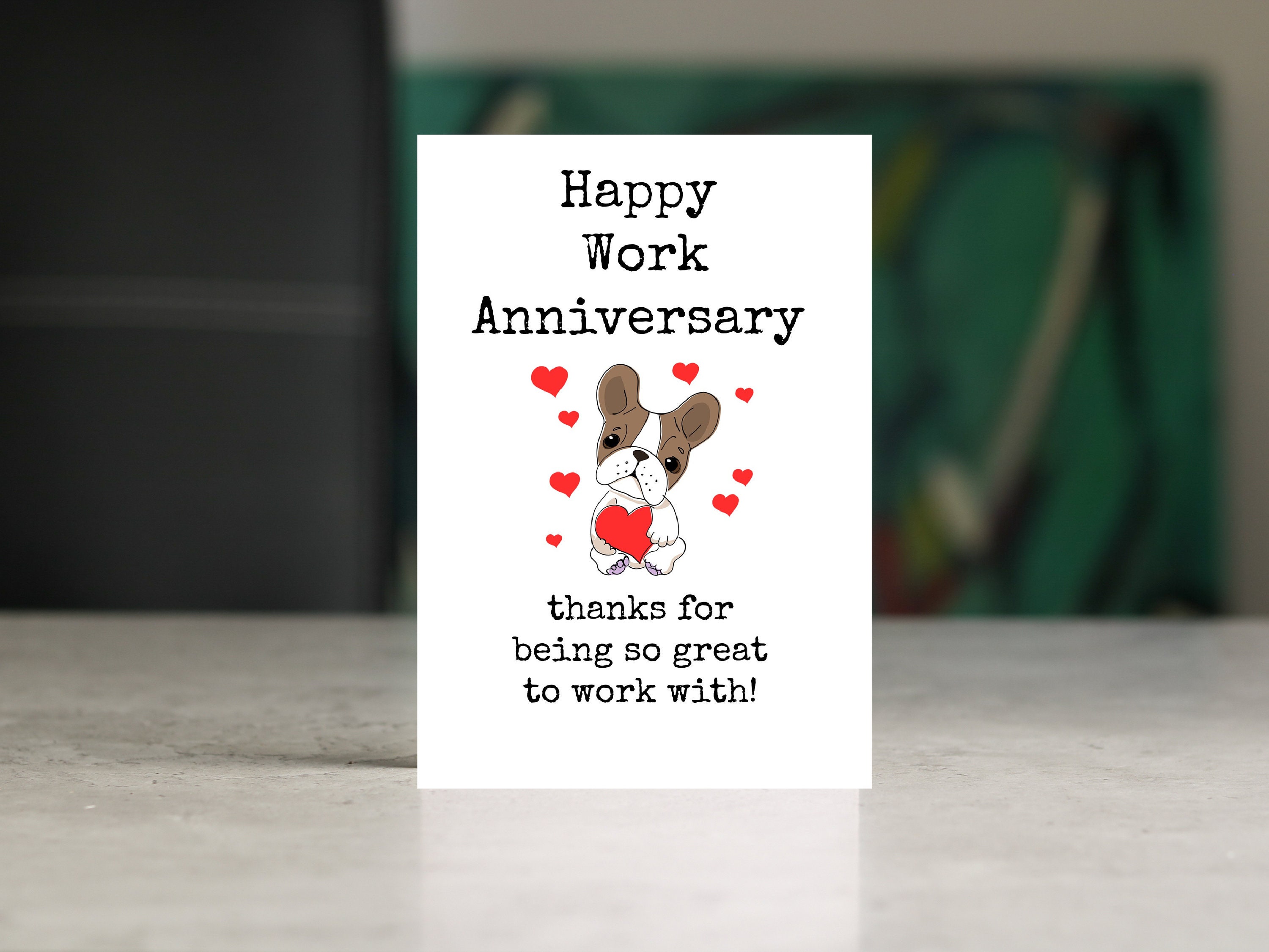 4x6, Work Anniversary Card, Download, Happy Work Anniversary, Cute ...