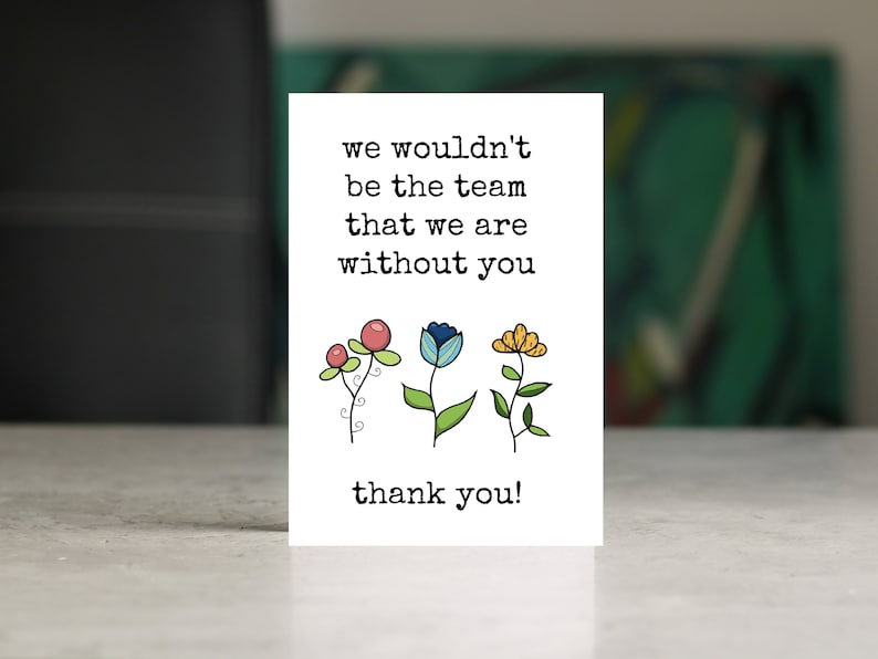 4x6 Coworker Appreciation Printable Card, Acknowledgement Card, Thank ...