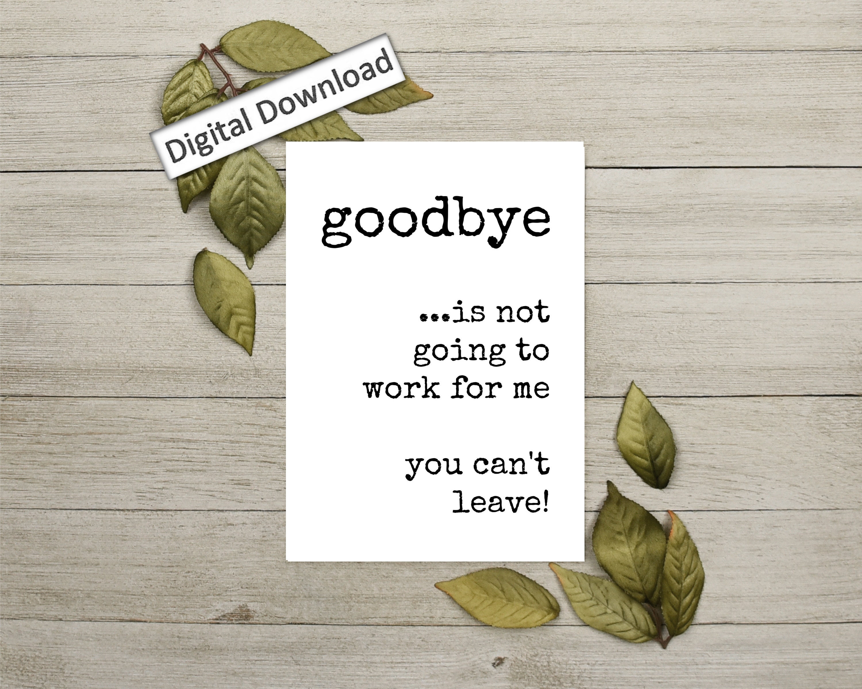 4x6 Printable Coworker Going Away, Leaving Job, Funny, Sarcastic ...