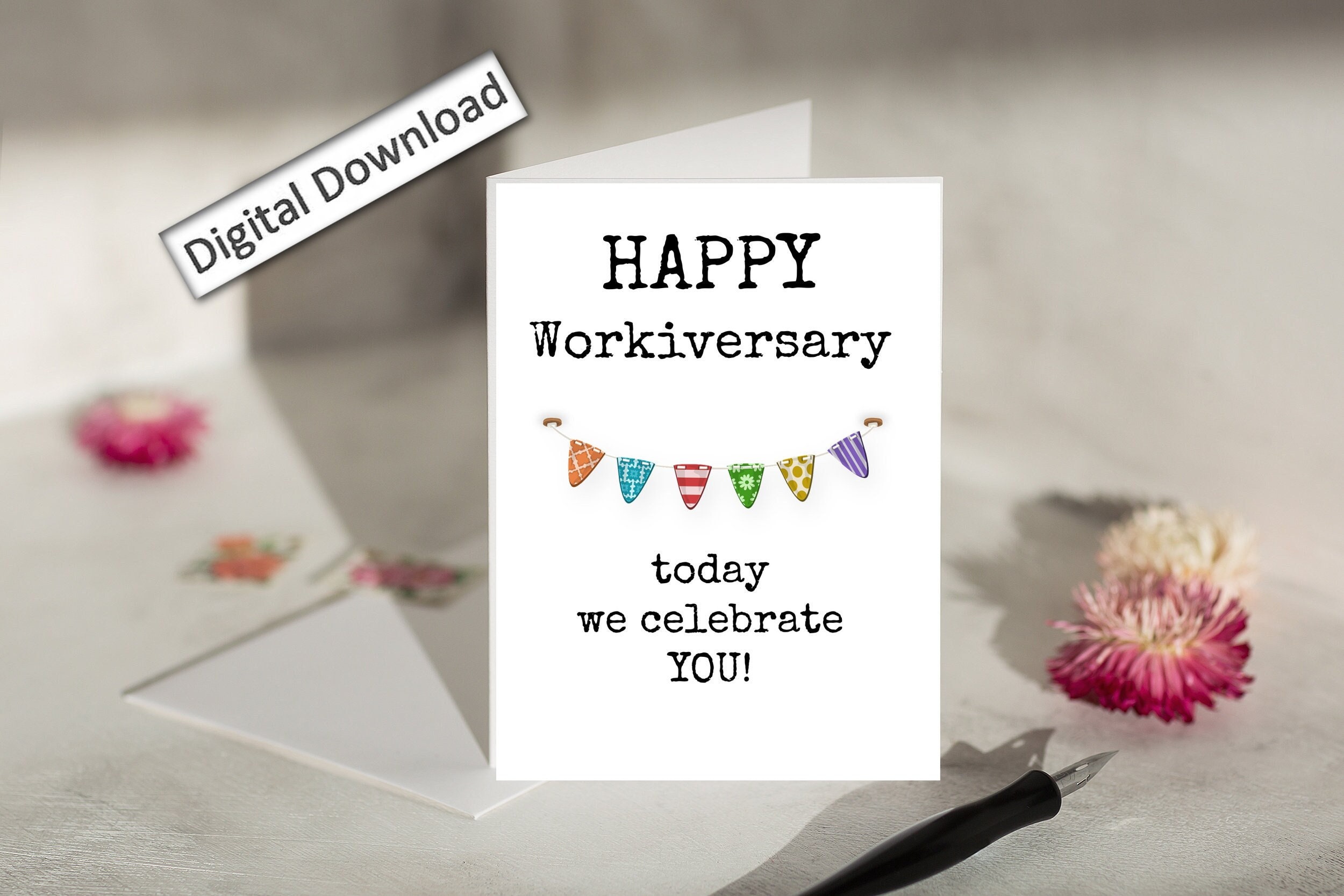 Printable Work Anniversary Card for Coworkers: 4x6 Instant Download - Etsy
