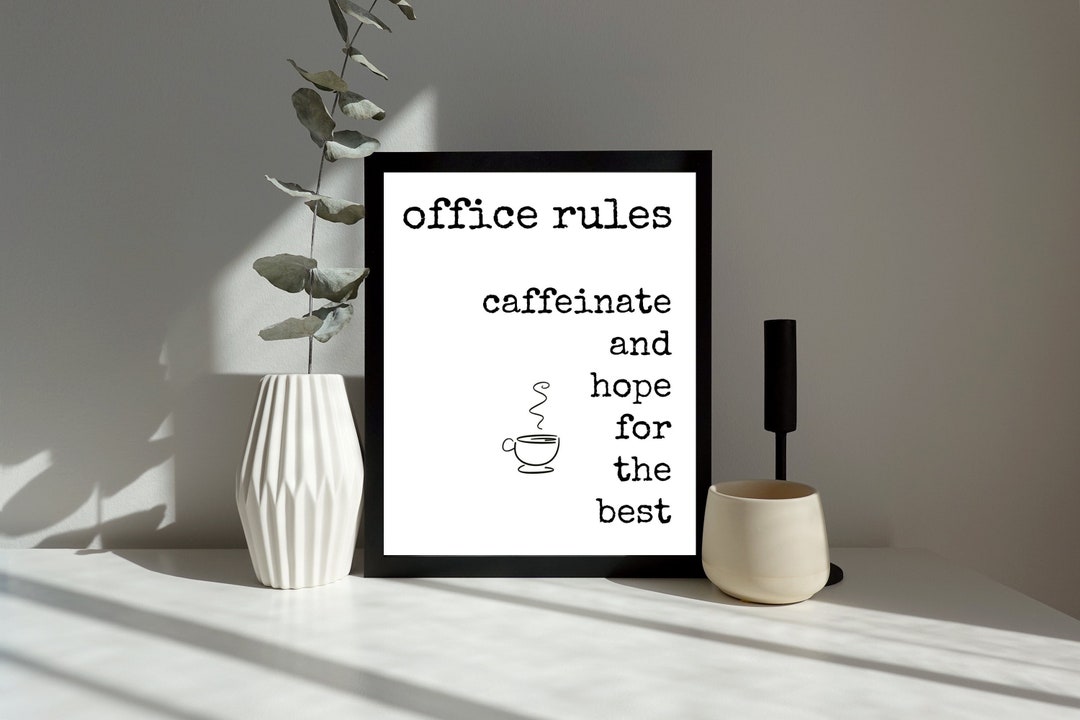 8x10 Coffee Quote Printable, Cubicle Decor for Women, Desk Accessory ...