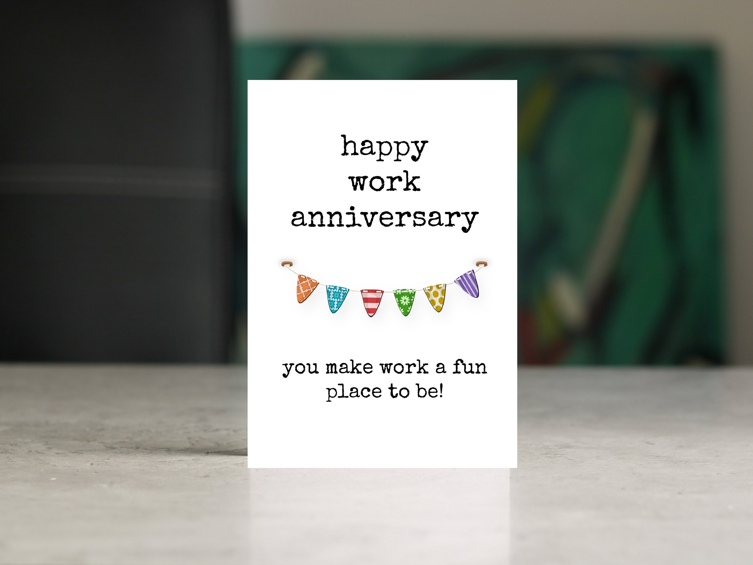 4x6, Work Anniversary Card, Download, Job Anniversary for Coworker ...