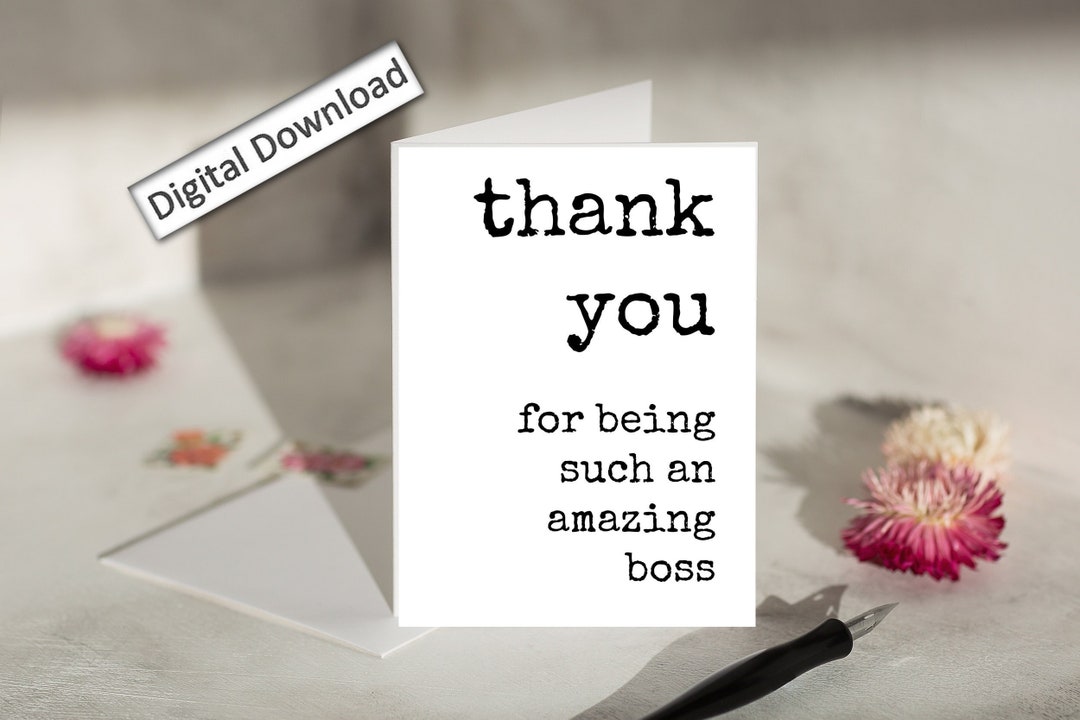 4x6, Thank You, Amazing Boss Appreciation Card PRINTABLE, Best Boss ...