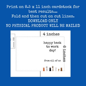 4x6, WELCOME BACK, Coworker, Boss, School, Work Bestie, Mate, Back to ...