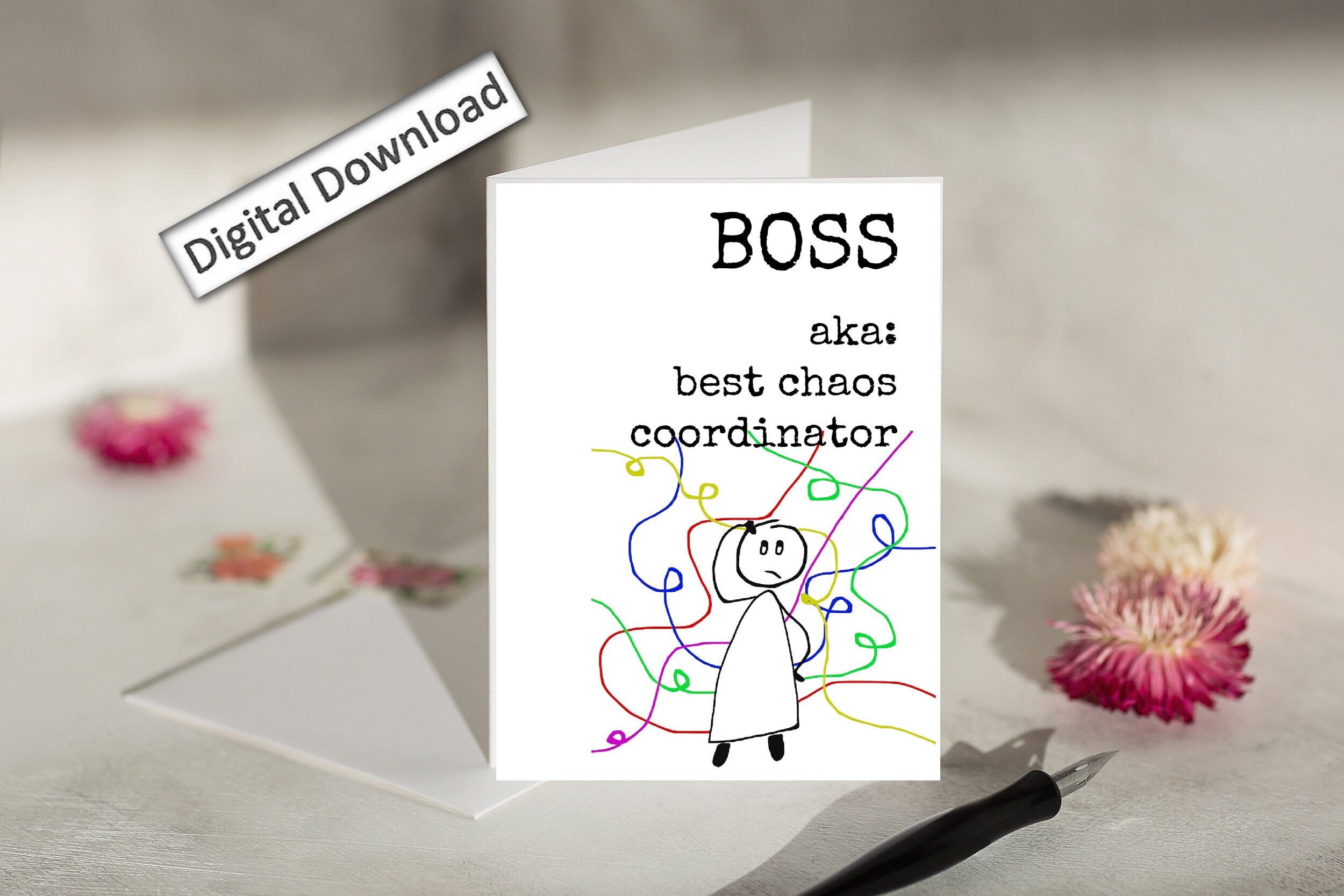4x6 Boss Appreciation Card PRINTABLE Boss Definition Chaos - Etsy