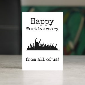 4x6, Work ANNIVERSARY Card, Printable, Happy Work Anniversary ,from All ...