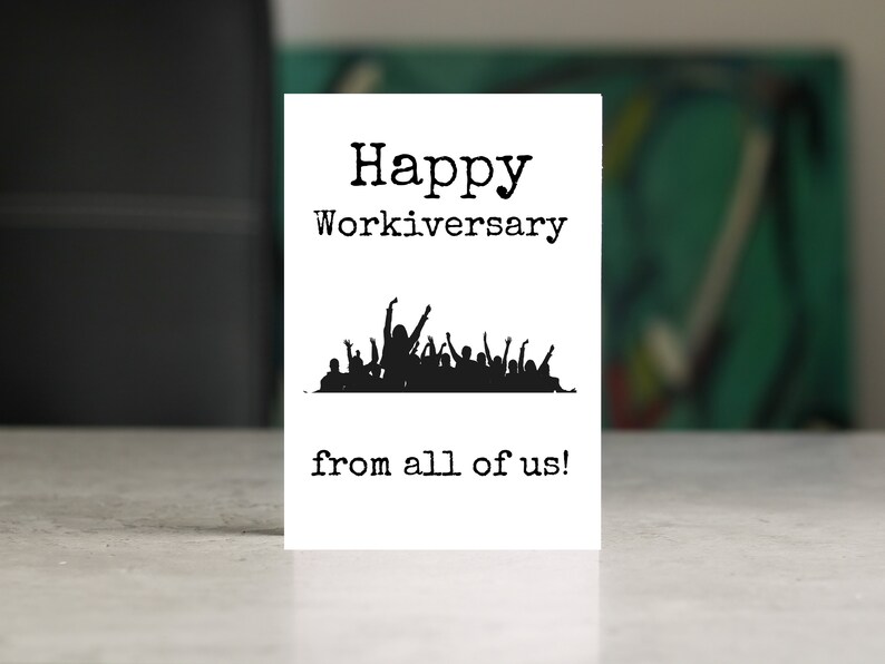4x6, Work ANNIVERSARY Card, Printable, Happy Work Anniversary ,from All ...