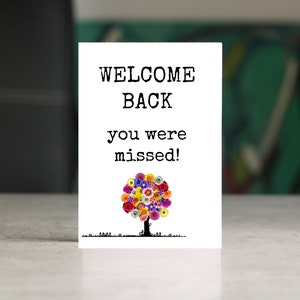 Welcome Back Card: Floral Tree Design (digital Download) - Etsy