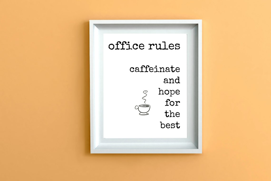 8x10 Coffee Quote Printable Cubicle Decor for Women Desk - Etsy