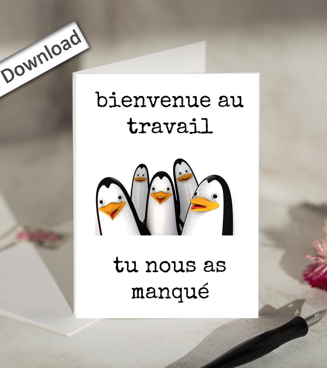 Bienvenue Au Travail Card: French Welcome Back to Work (digital ...