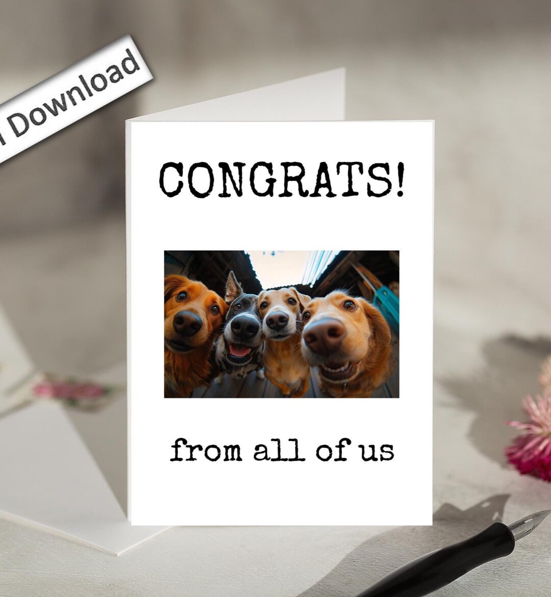 4x6, CONGRATS, Card, PRINTABLE, From All of Us, Well Done ...