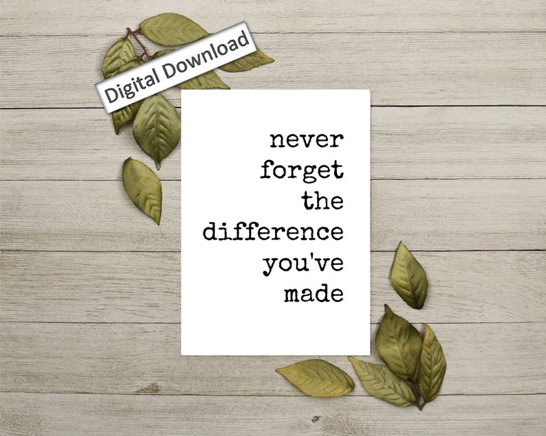 4x6 Coworker Appreciation Printable Card, Never Forget, Acknowledgement ...