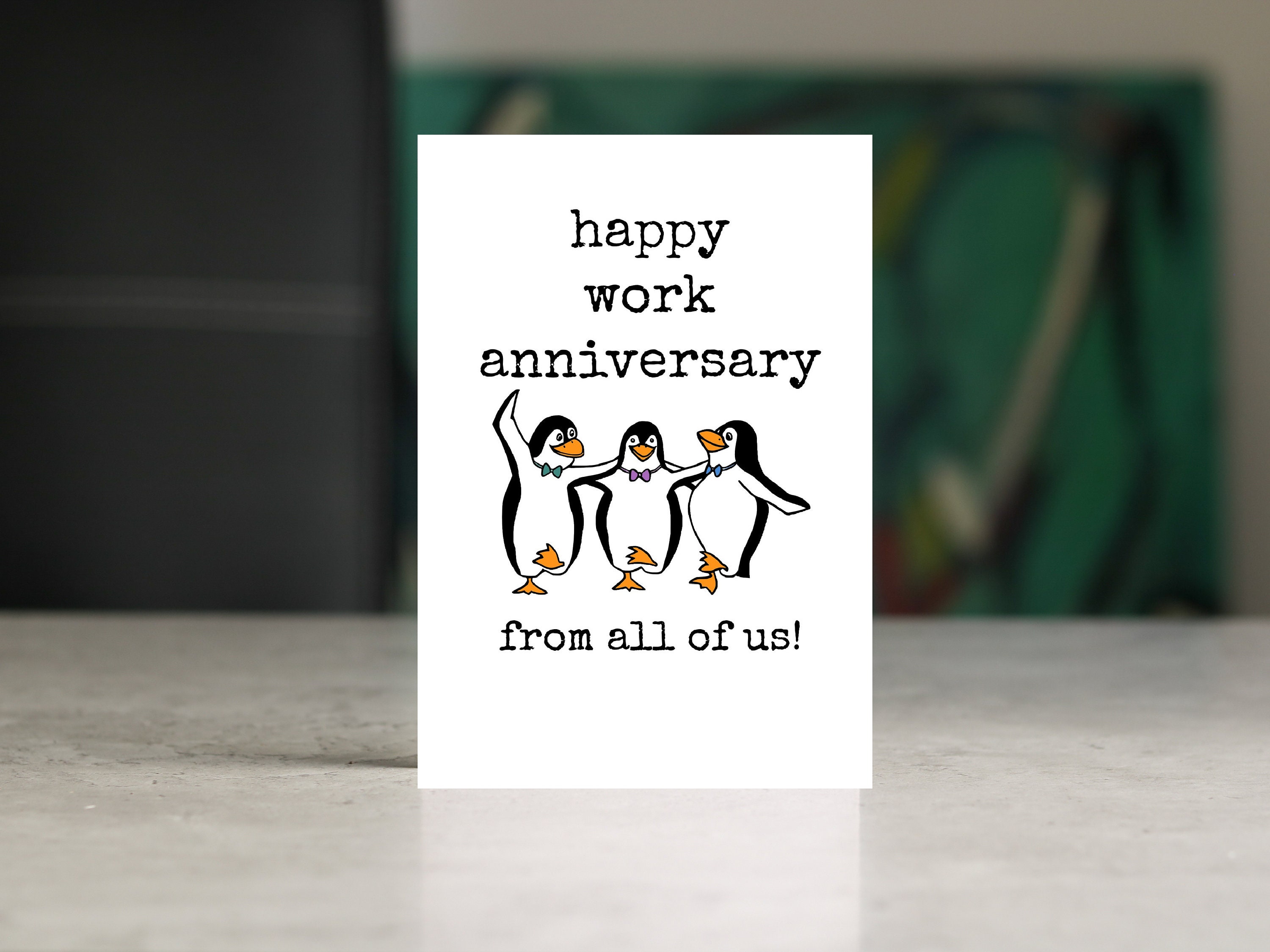 4x6, Work Anniversary Card, Download, Job Anniversary for Coworker ...