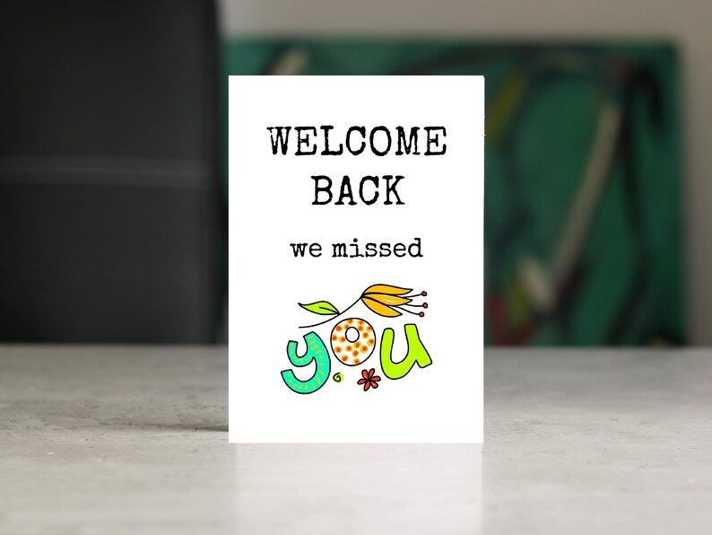 Welcome Back Card: Printable 4x6 for Coworker (digital Download) - Etsy