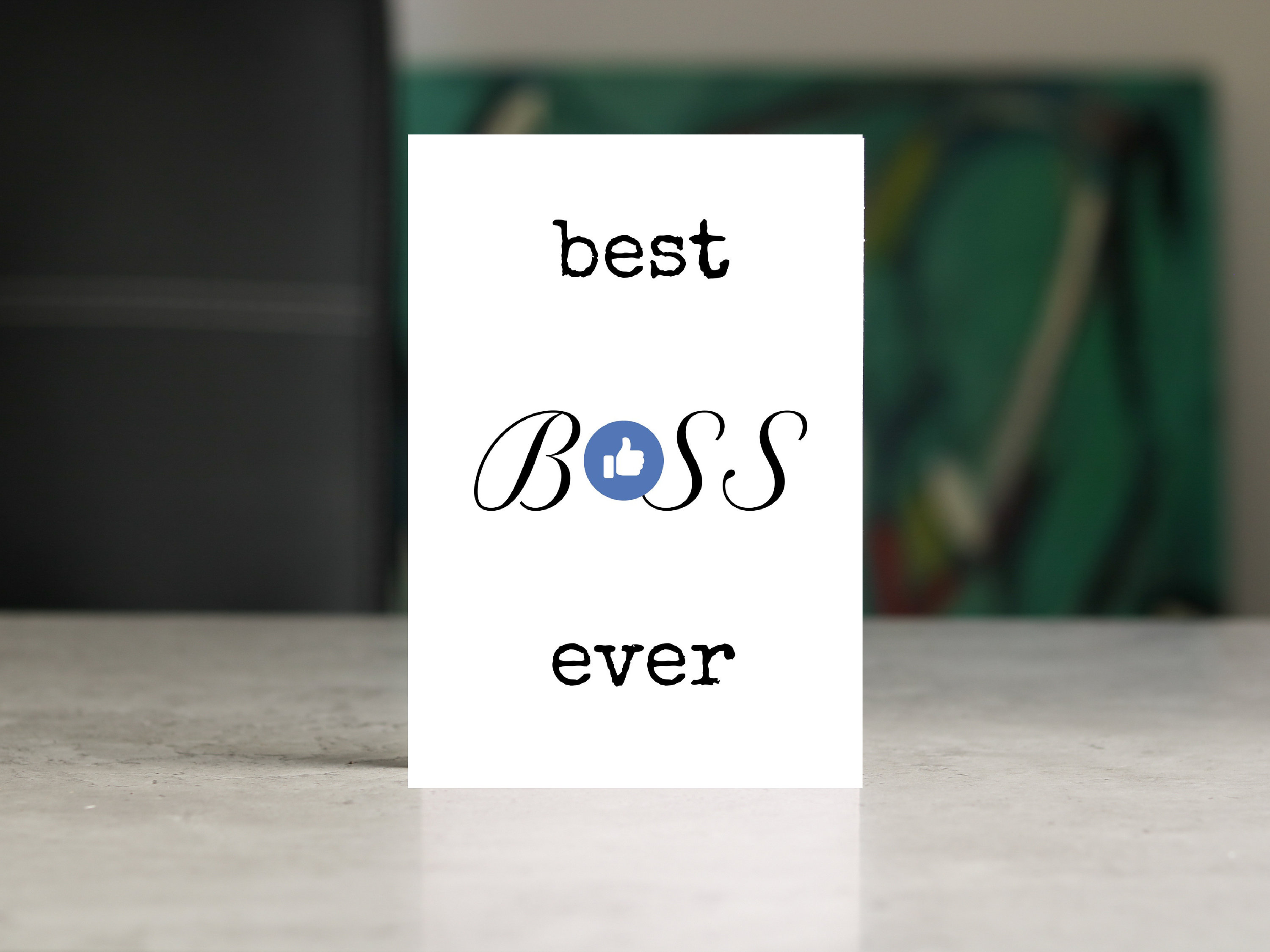 4x6 Boss Appreciation Card PRINTABLE, Thumbs Up, Cute Minimalist, Card ...