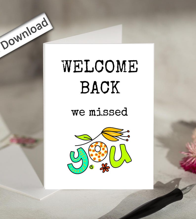 Welcome Back Card: Printable 4x6 for Coworker (digital Download) - Etsy