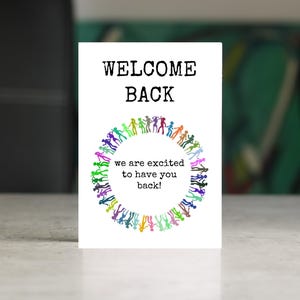 4x6, WELCOME BACK, Coworker, Boss, School, Work Bestie, Mate, Back to ...
