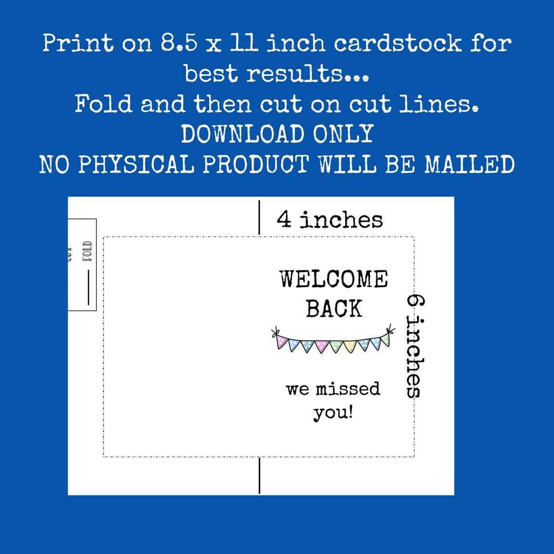 4x6 WELCOME BACK Coworker, Boss, Work Bestie, Work Mate, Back to Work ...