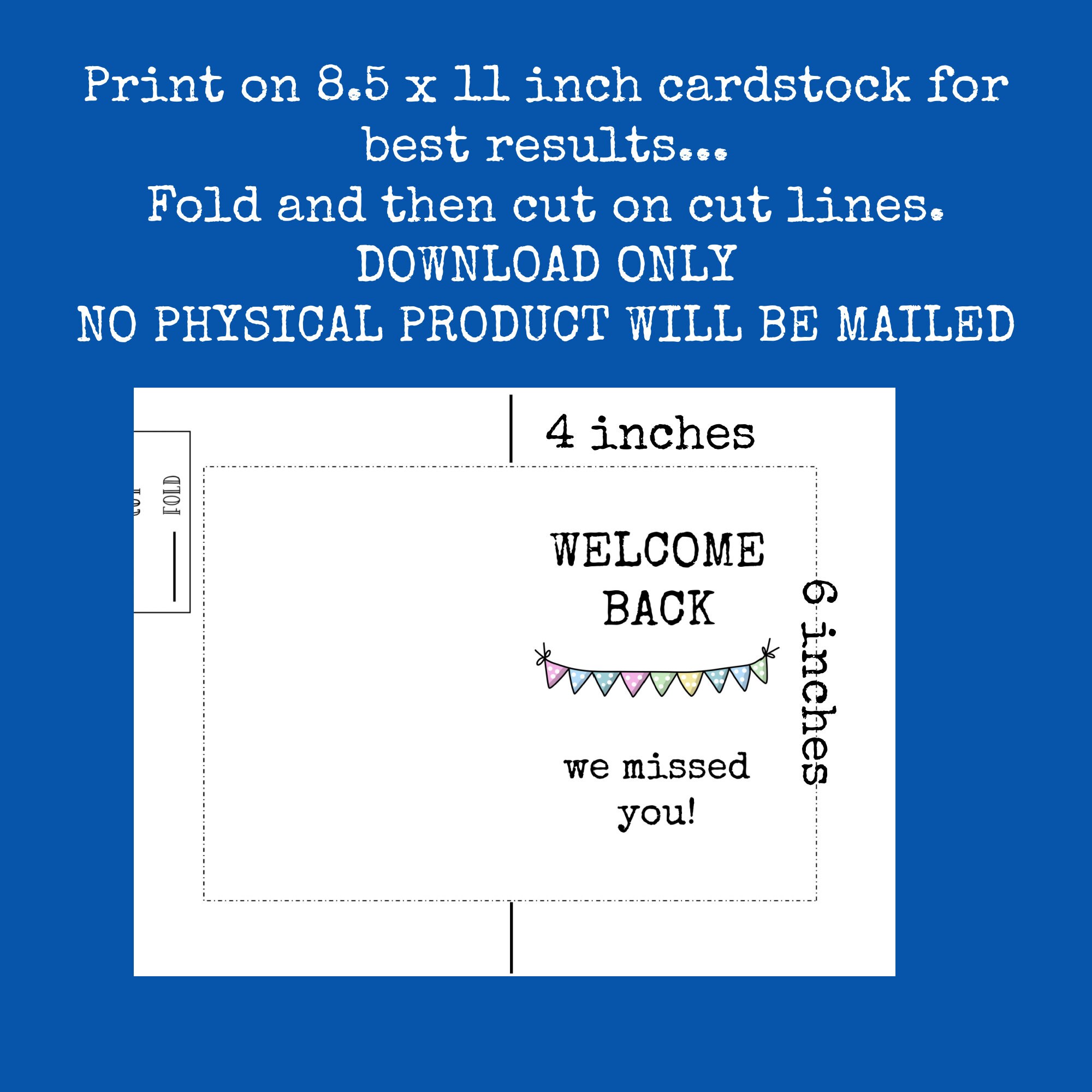 Welcome Back Card for Coworker, Boss, or Team (digital Download) - Etsy