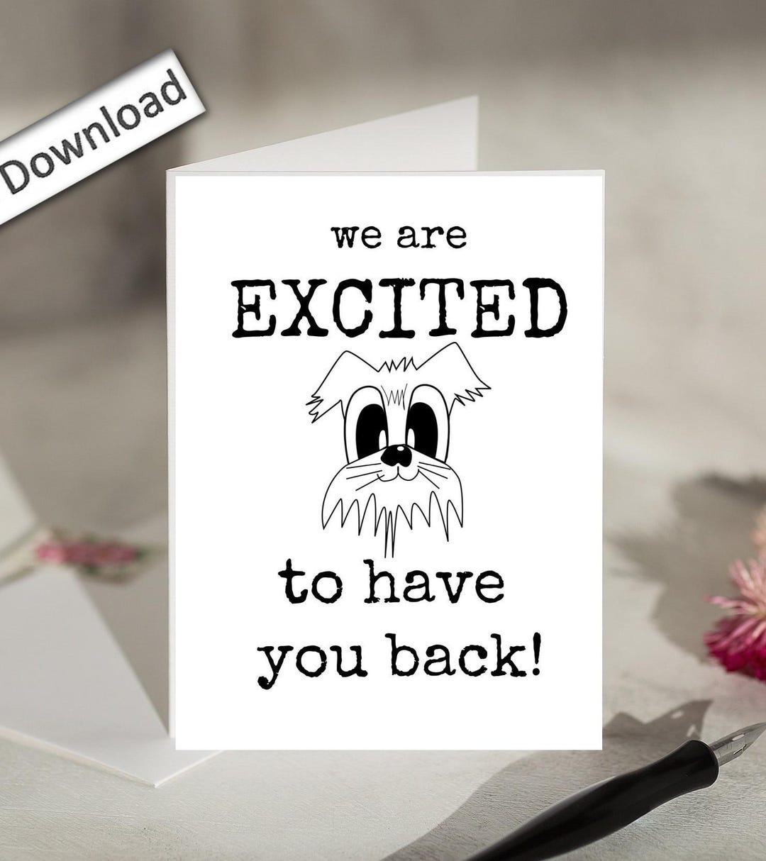 4x6, WELCOME BACK, Card, PRINTABLE, Coworker, Boss, School, Work Bestie ...