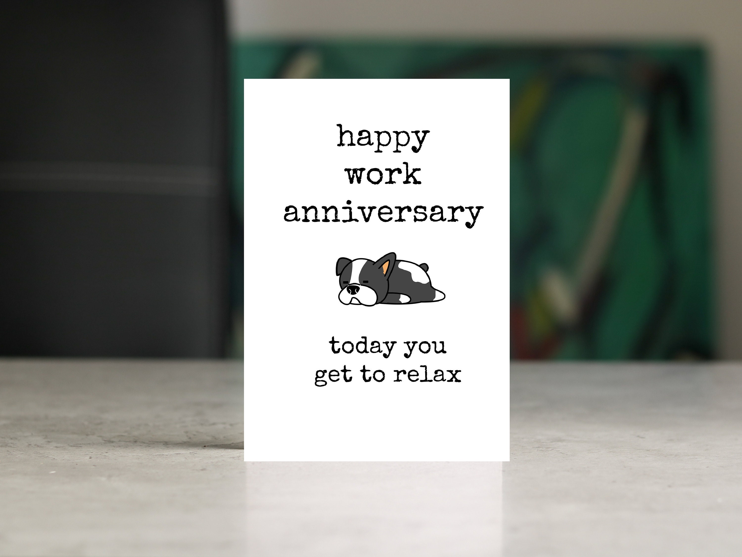 4x6, Work ANNIVERSARY Card, Printable, Happy Work Anniversary, Cute Dog ...