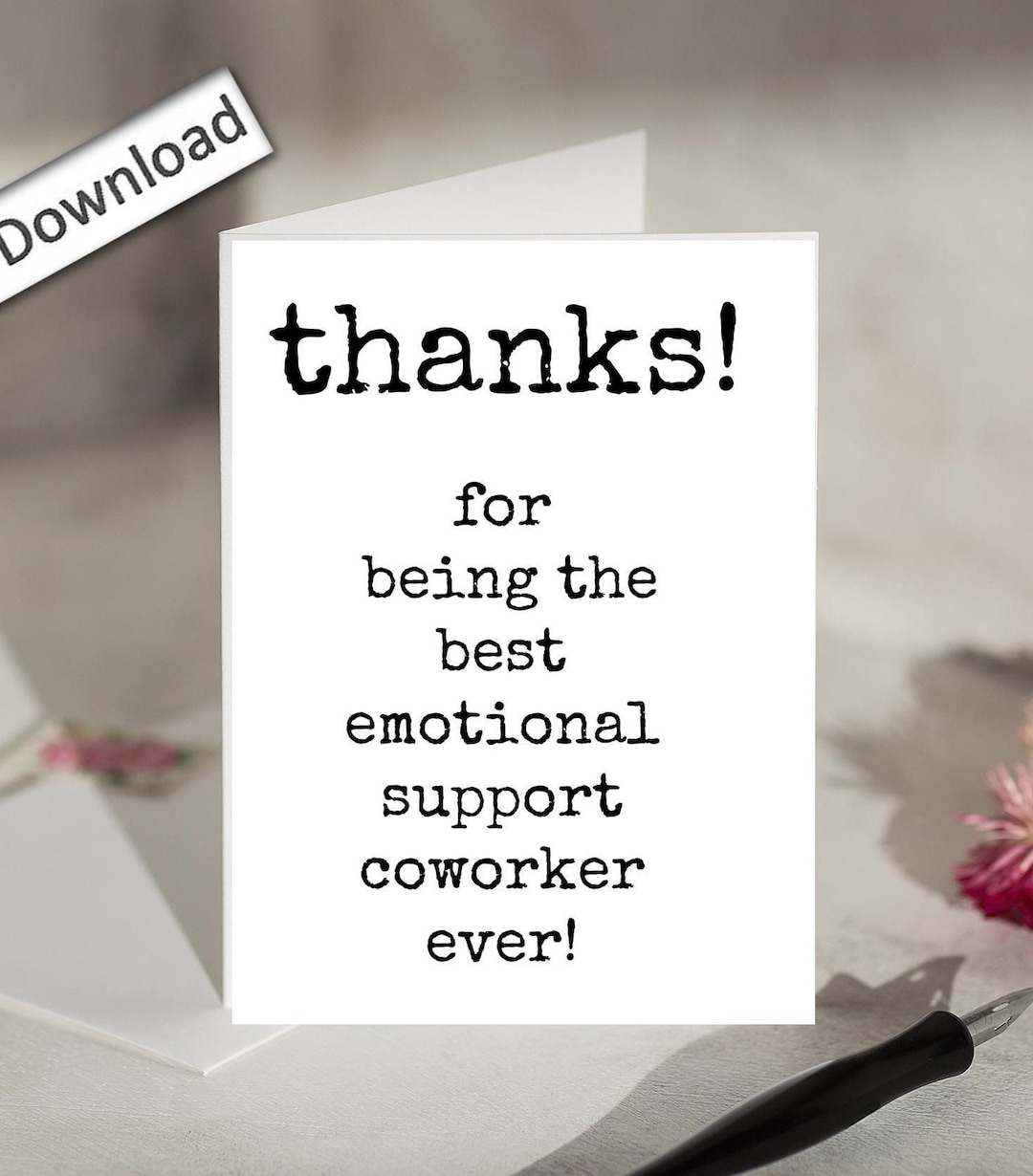 4x6, Coworker APPRECIATION, Card, PRINTABLE, Best Emotional Support ...