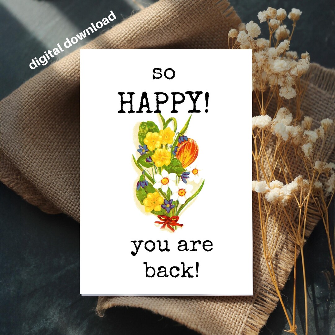 Welcome Back Card Printable: Minimalist 4x6 Coworker, Student, or ...