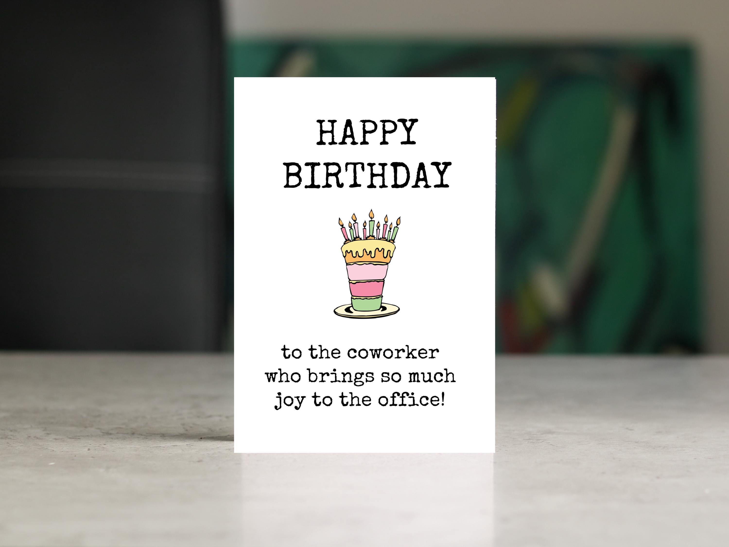 4x6 Coworker BIRTHDAY Card, Printable, Cute, Work Bestie Birthday Card ...