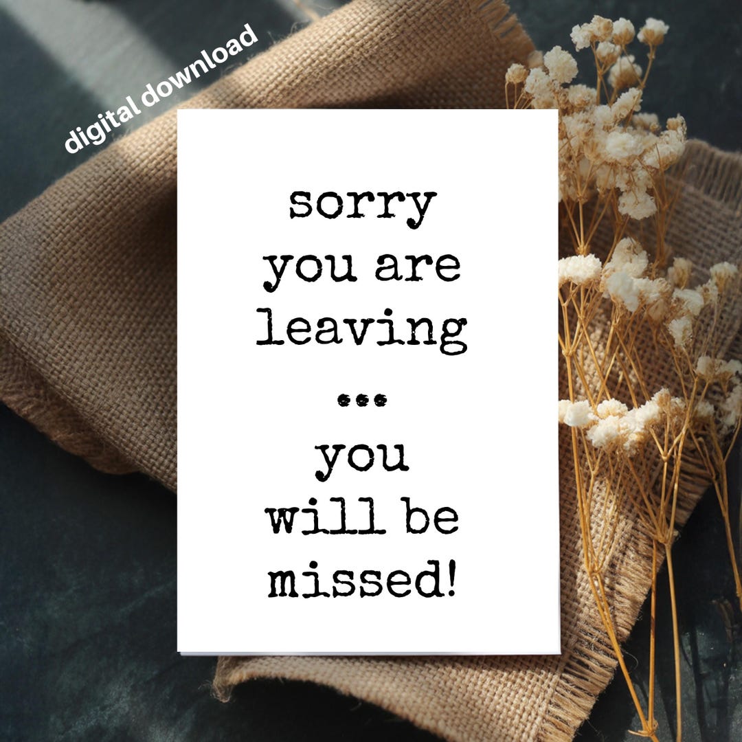 Coworker Leaving Card: Printable Goodbye 4x6 (digital Download) - Etsy