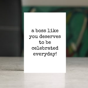 4x6 Boss Appreciation Card PRINTABLE, Cute Minimalist, Great Boss Card ...