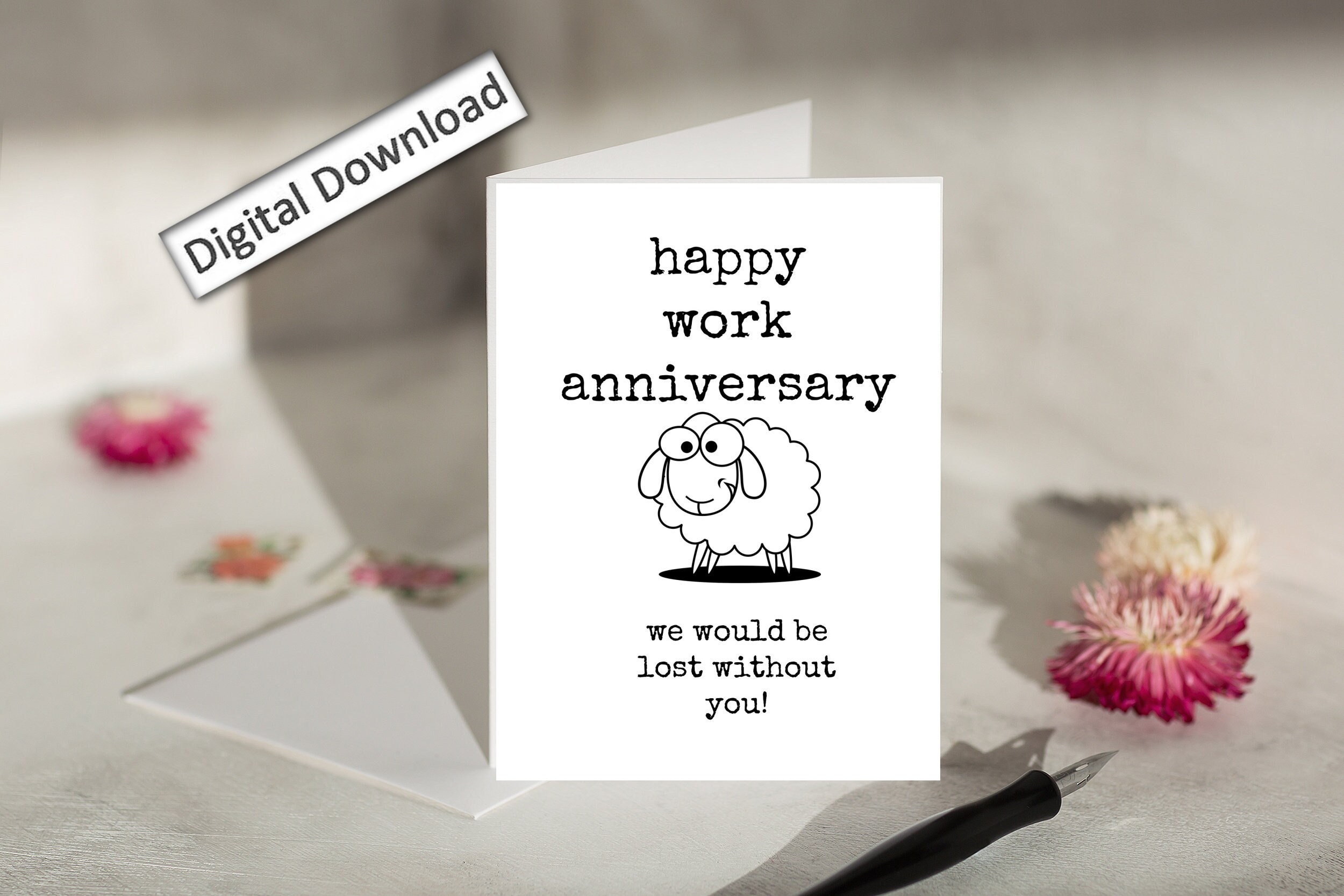 4x6, Work ANNIVERSARY Card, Download, Happy Work Anniversary, Funny ...