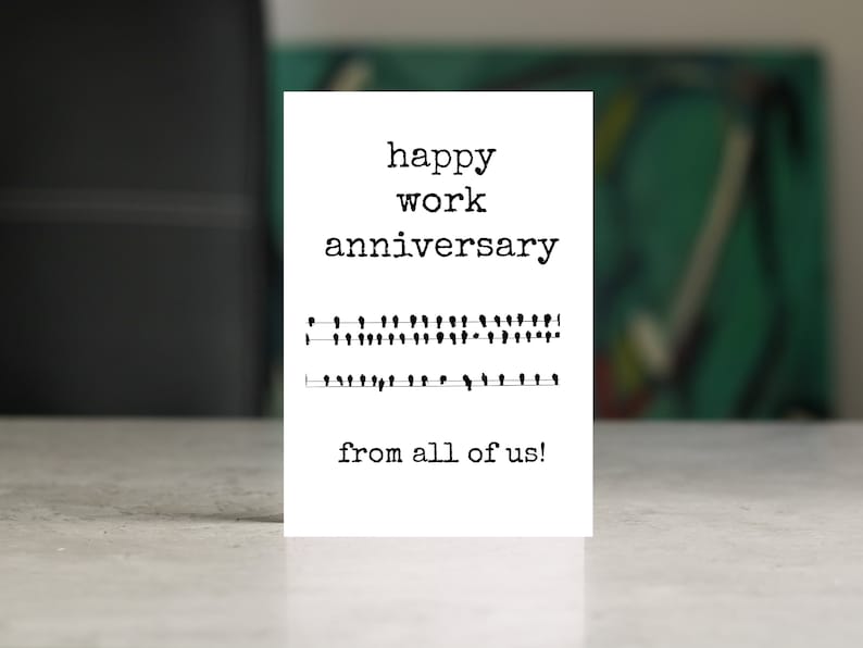4x6, Work Anniversary Card, Download, Job Anniversary for Coworker ...