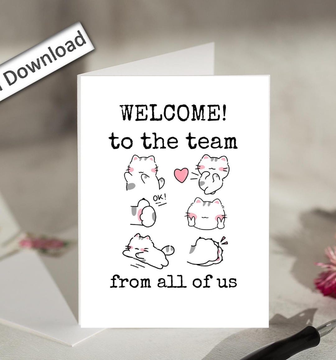 4x6, Welcome NEW EMPLOYEE, Card, PRINTABLE, Welcome to the Team, Cute ...