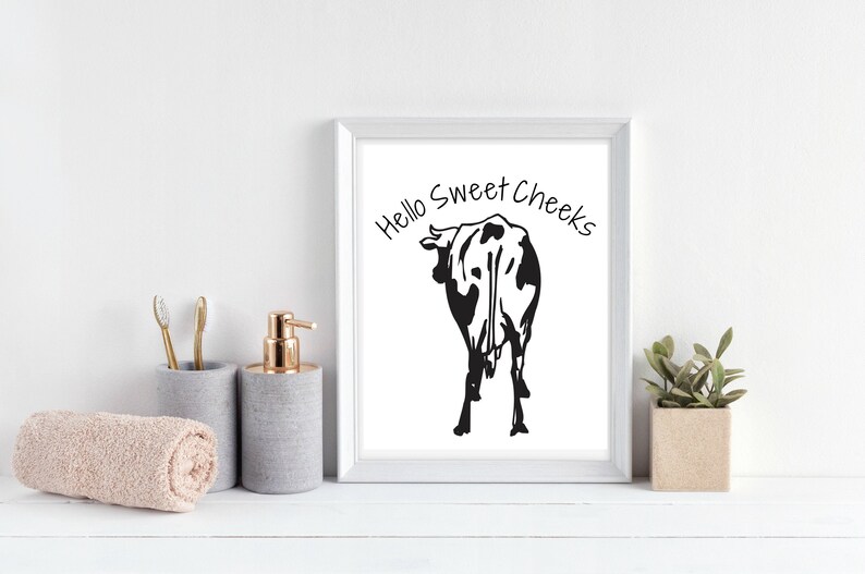 Hello Sweet Cheeks 8x10 Cow Decor Shabby Chic Farmhouse - Etsy Canada