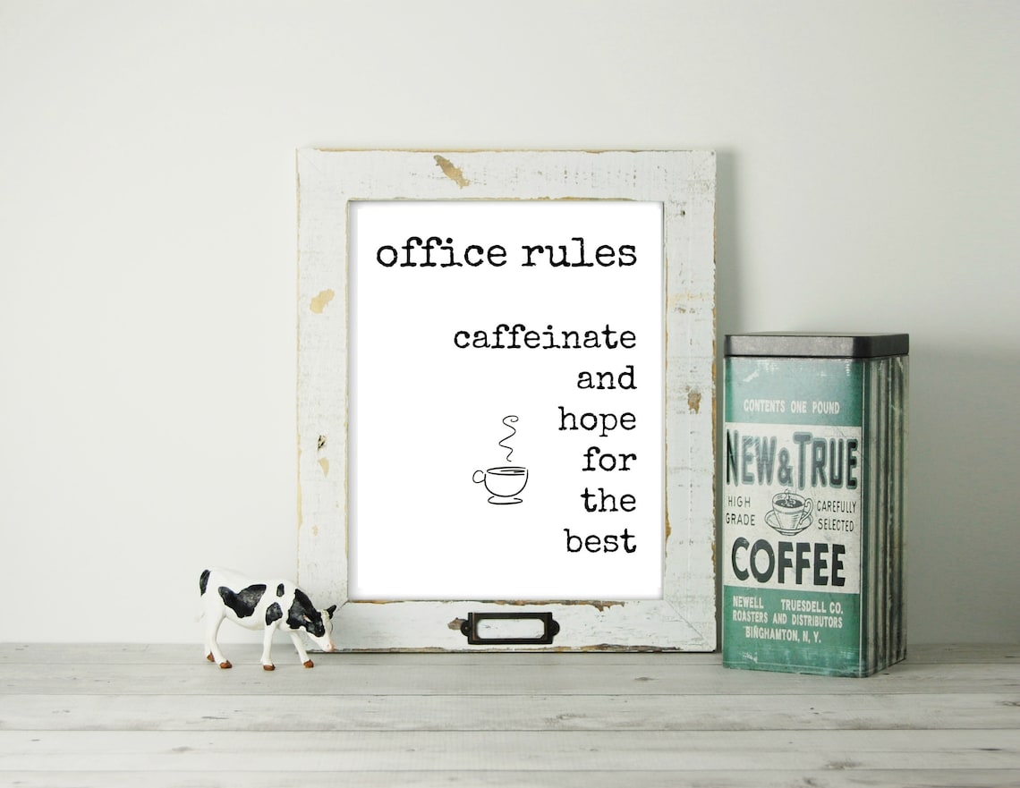 8x10 Coffee Quote Printable Cubicle Decor for Women Desk - Etsy
