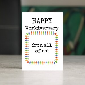 4x6, Work ANNIVERSARY Card, Printable, Happy Workiversary ,from All of ...