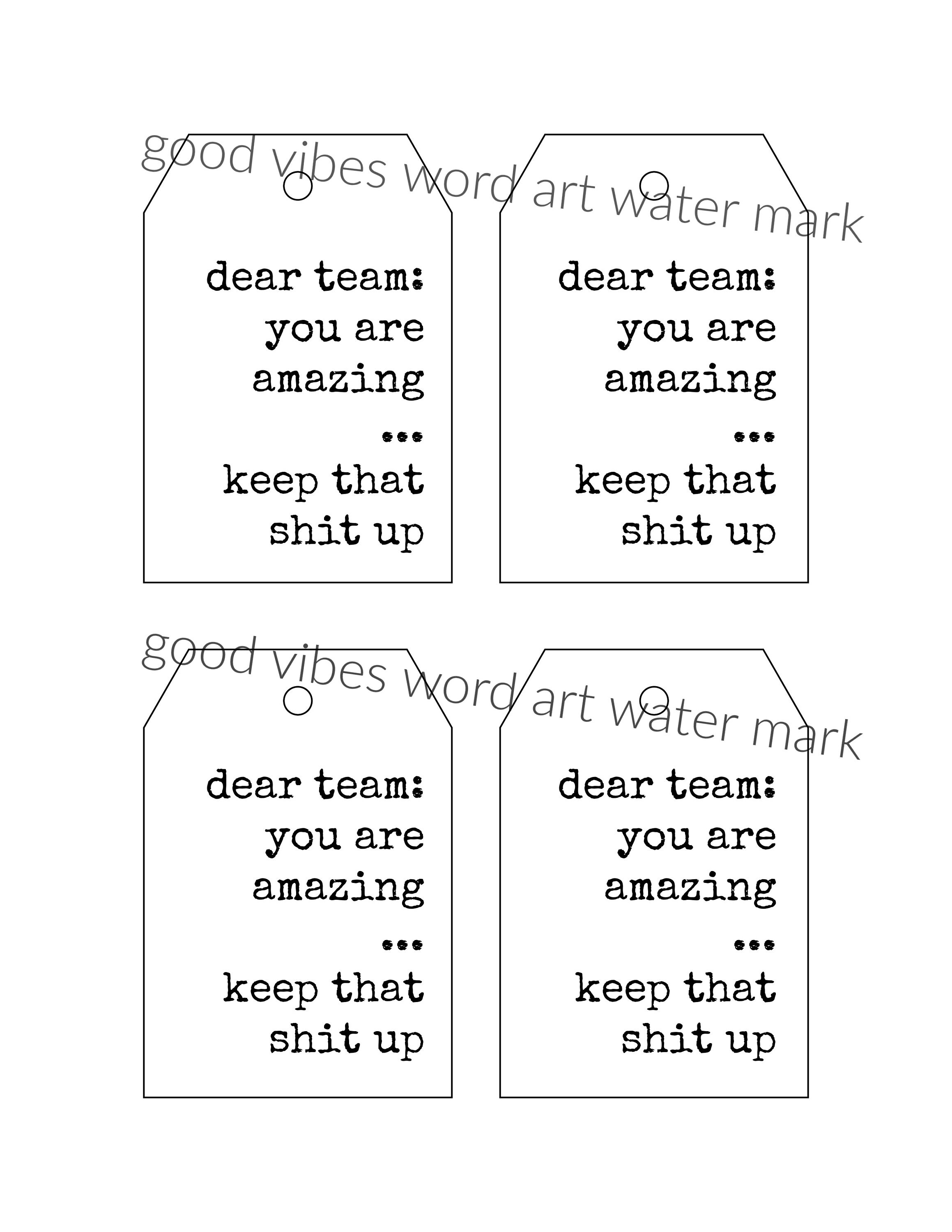 Team Appreciation Gift Tags: Minimalist Employee Recognition (printable ...
