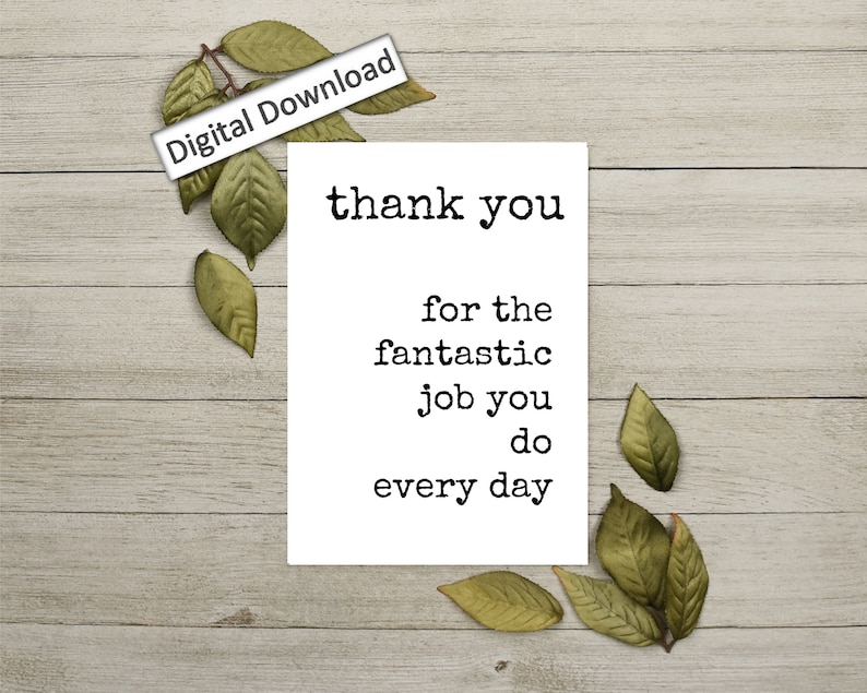 4x6 Coworker Appreciation Printable Card, Acknowledgement Card, Thank ...