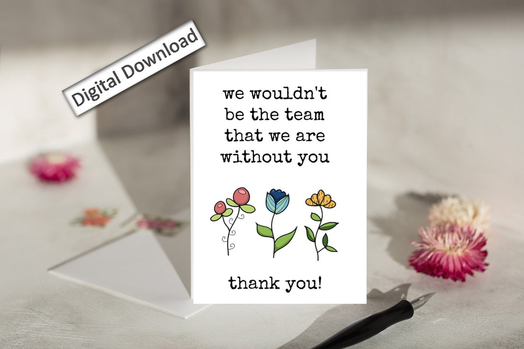 4x6 Coworker Appreciation Printable Card, Acknowledgement Card, Thank ...