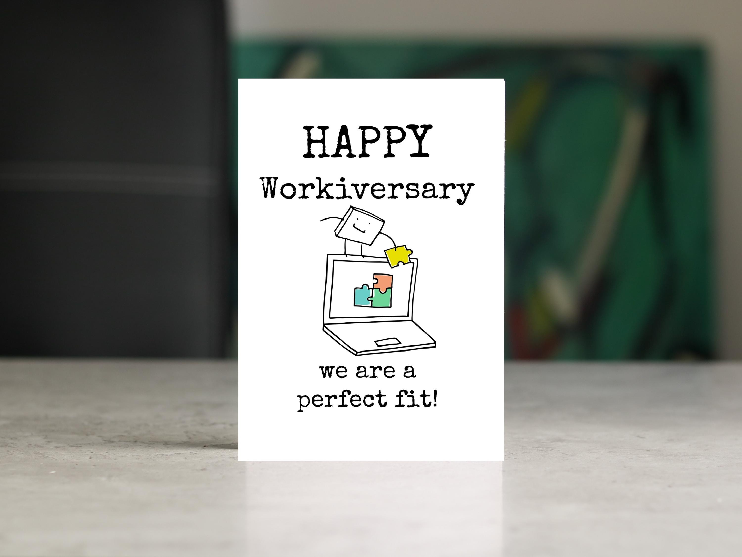 4x6, Work ANNIVERSARY Card, Printable, Happy Workiversary, Work Bestie ...