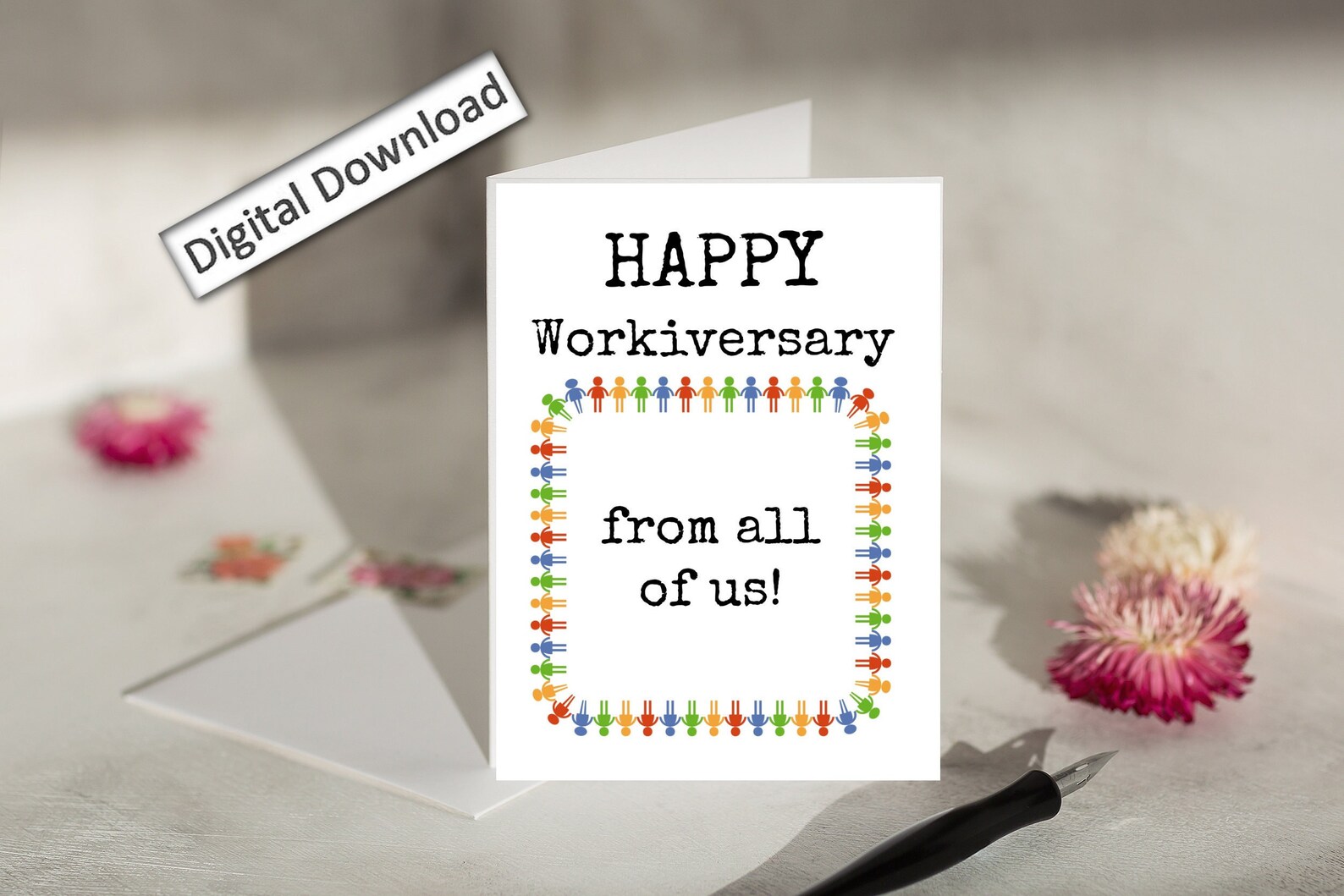 4x6, Work ANNIVERSARY Card, Printable, Happy Workiversary ,from All of ...