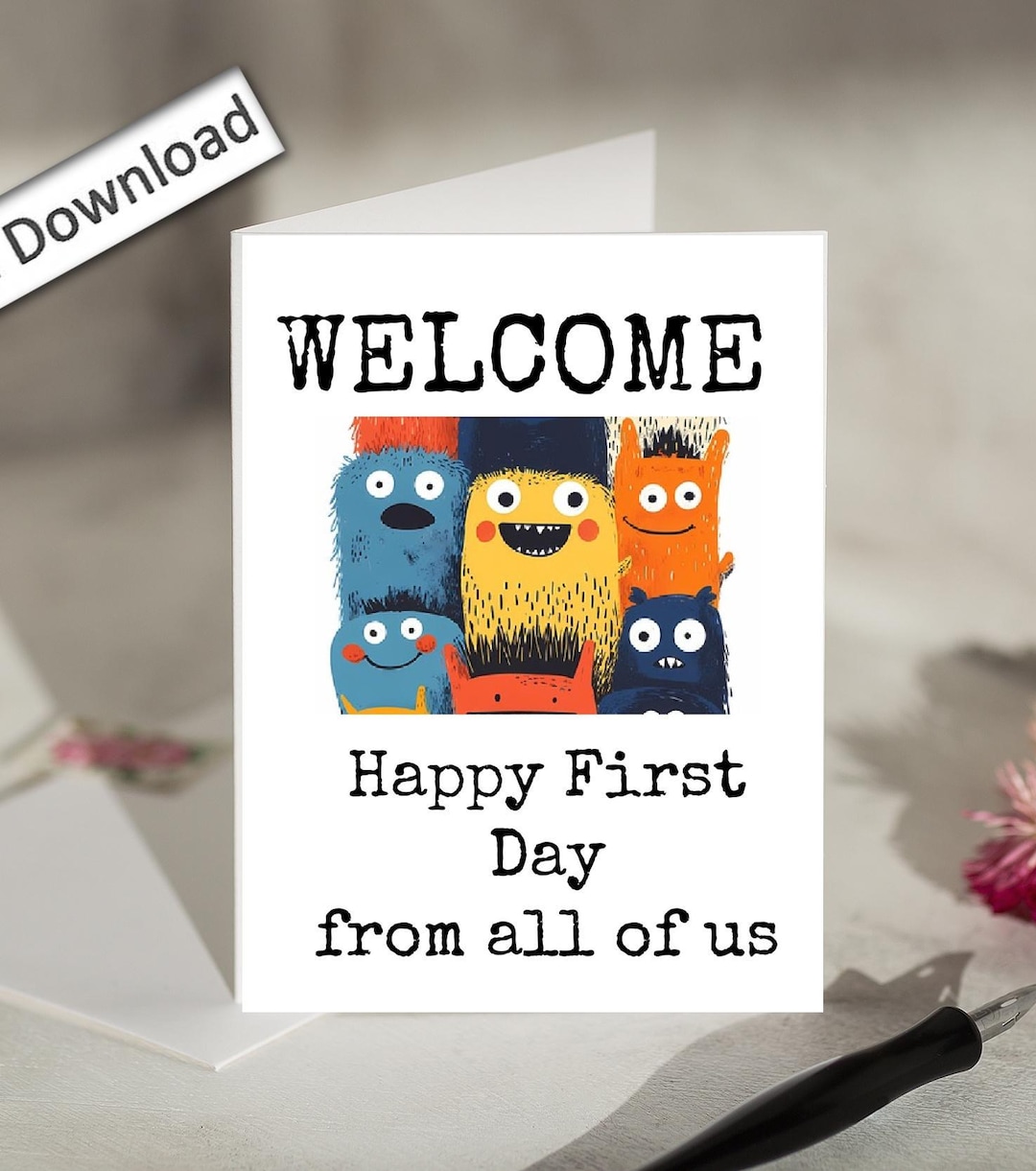 4x6, Welcome NEW EMPLOYEE, Happy First Day, From All of Us, PRINTABLE ...