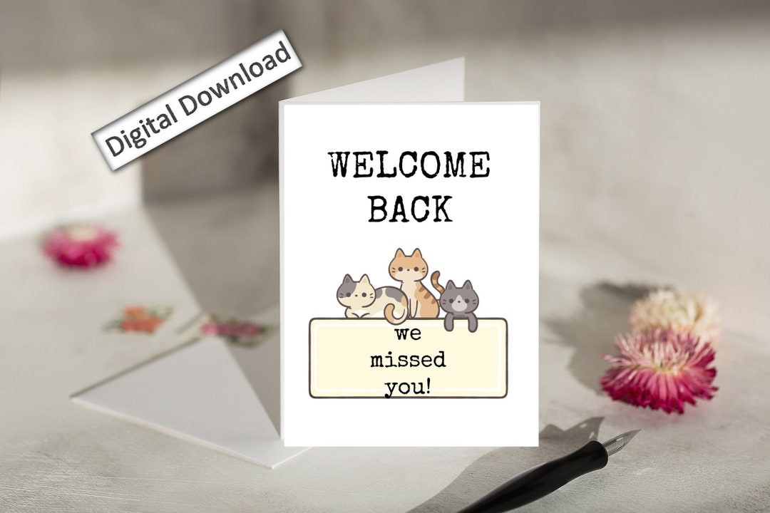 4x6, WELCOME BACK, Card, Printable, Coworker, Boss, School, Work Bestie ...