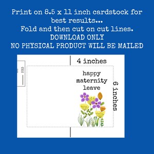 4x6, Happy MATERNITY Leave, Card, PRINTABLE, Mum to Be, Coworker, Work ...